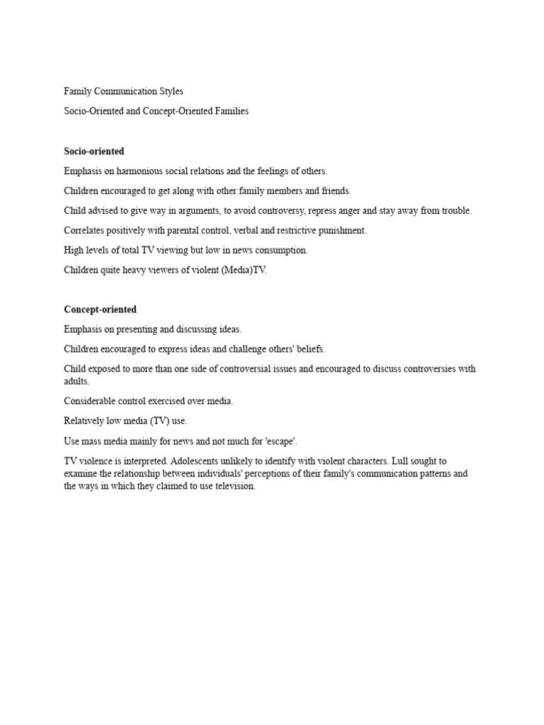 Family Communication Styles | PDF | Lifestyle