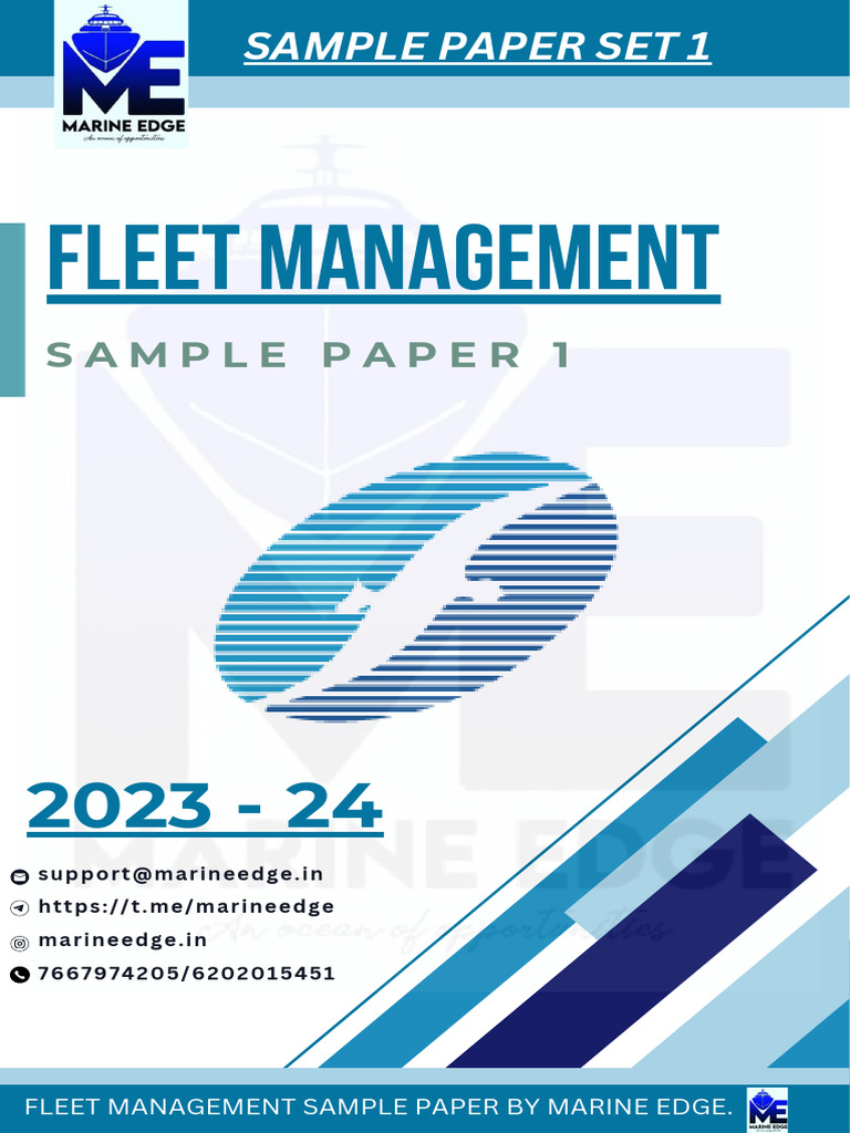 Fleet Management Sample Paper 1 by Marine Edge | PDF | Pressure | Gases