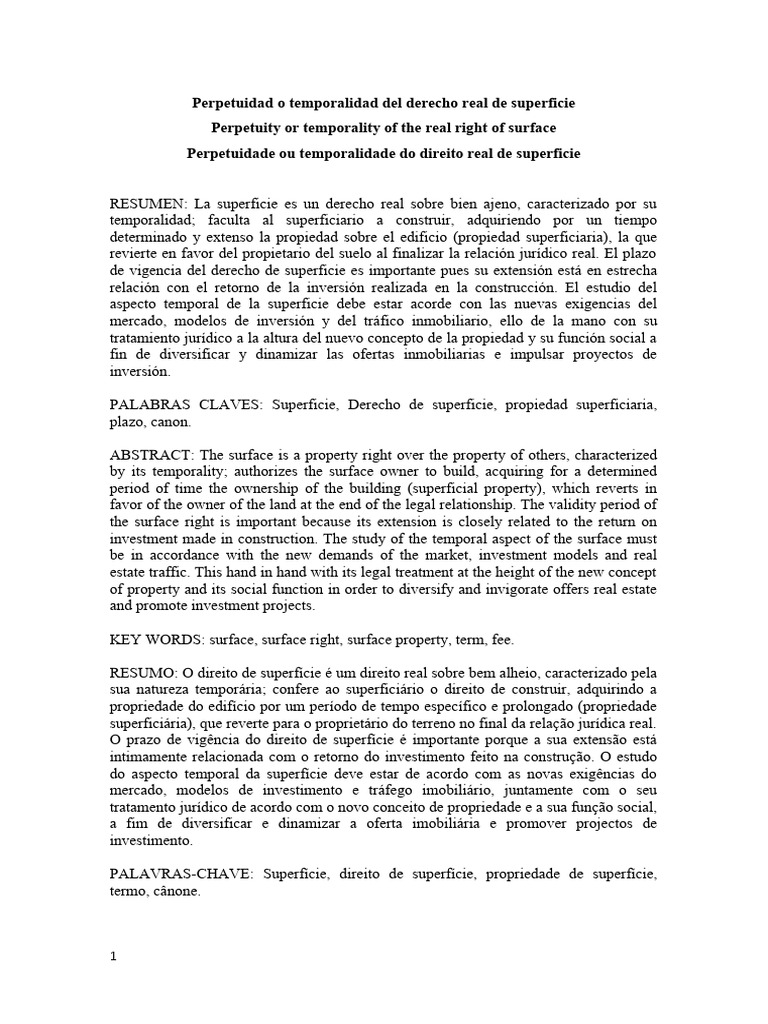 Perpetuidad y Temporalidad | PDF | Propiedad | Bienes de arrendamiento