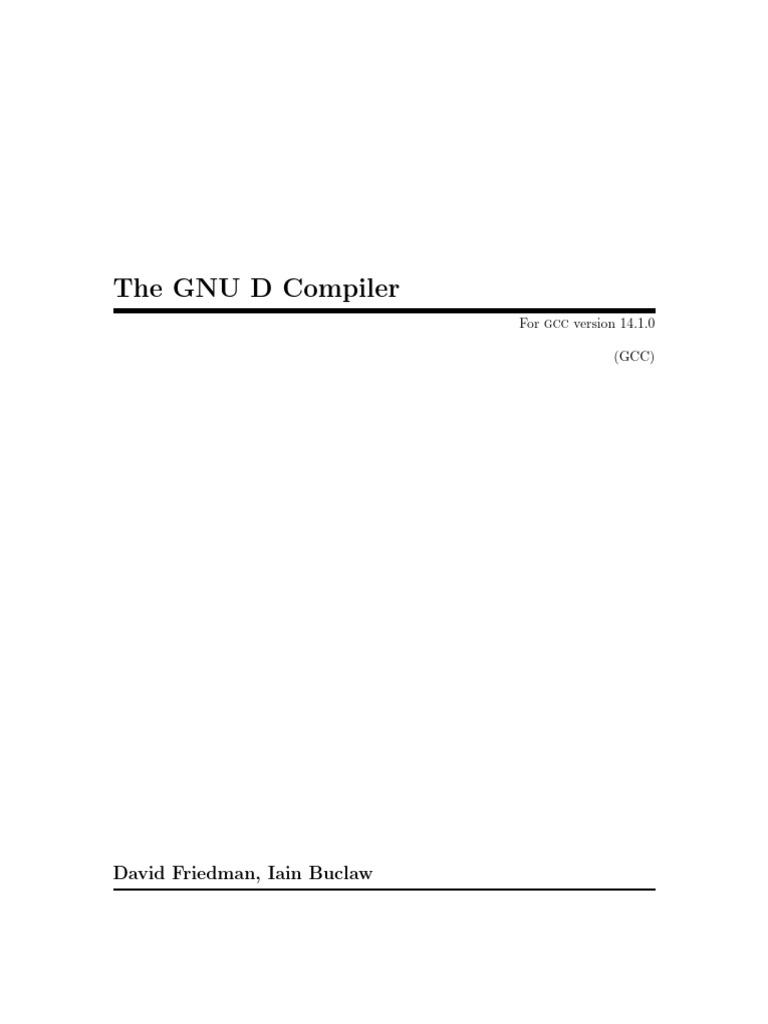 GNU D 14.1 Manual | Download Free PDF | Pointer (Computer Programming) | Library (Computing)