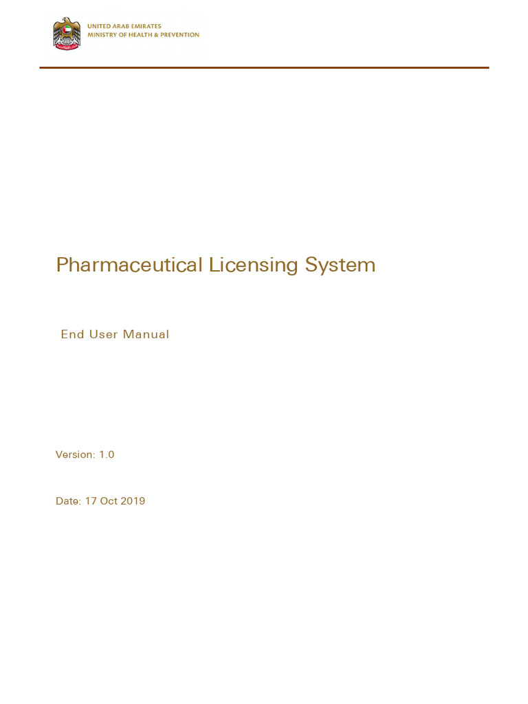 Pharmaceutical Licensing English End User Manual Ver 1.0 | PDF ...
