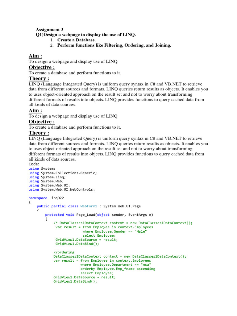 AWT Assignment 3 | PDF | Language Integrated Query | Model–View–Controller