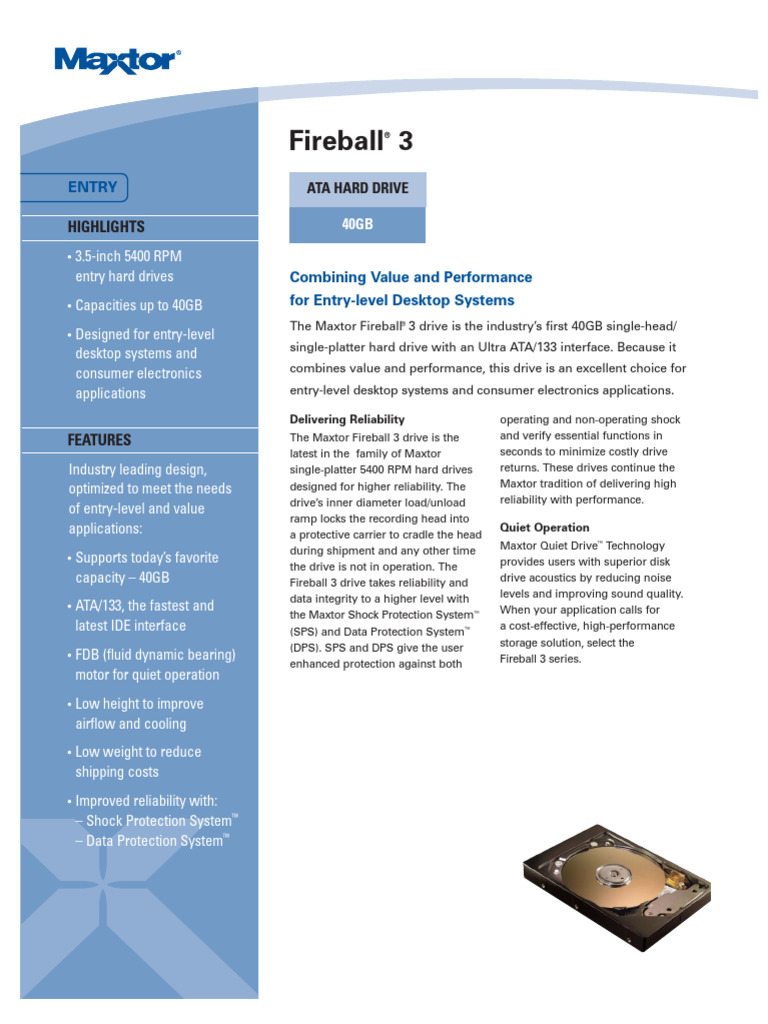 fireball_3_data_sheet | Download Free PDF | Hard Disk Drive | Office ...