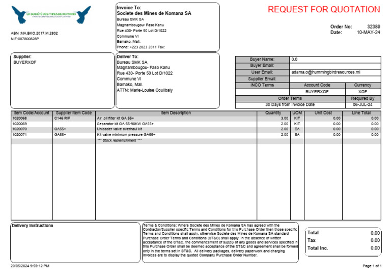Request For Quotation-32389 | PDF | Business