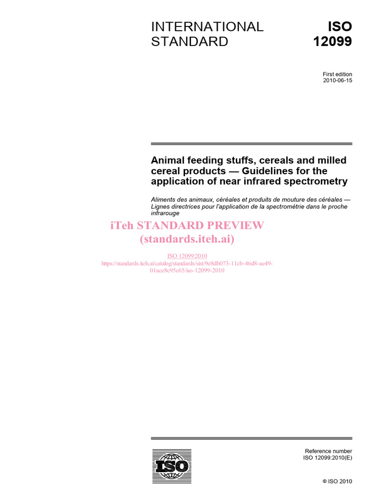 Iso-12099-2010 Nirs | PDF | Calibration | Errors And Residuals