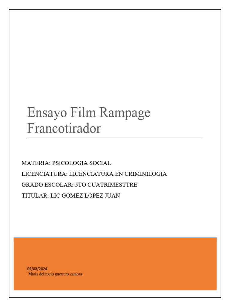 Ensayo Film Franco Tirador | PDF | Ira | Empatía