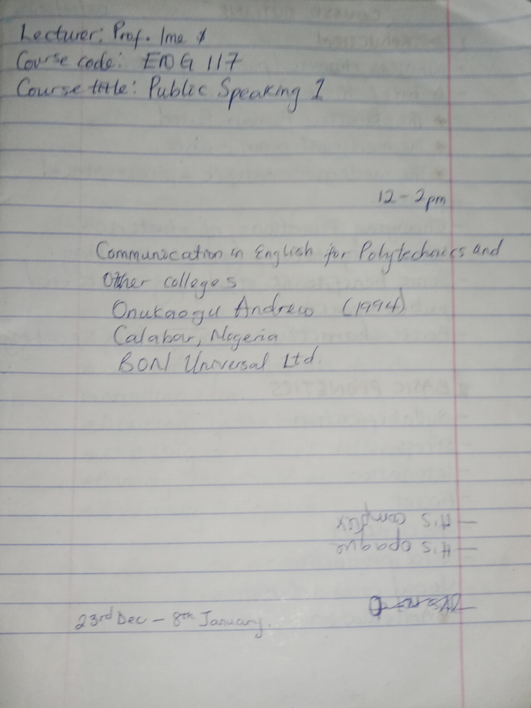 Eng 117 (Full Note) | PDF