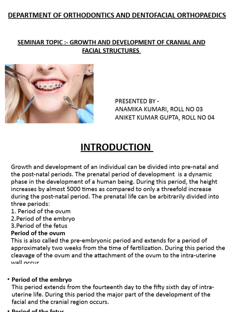 Craniofacial Growth and Development Overview | PDF | Skull ...