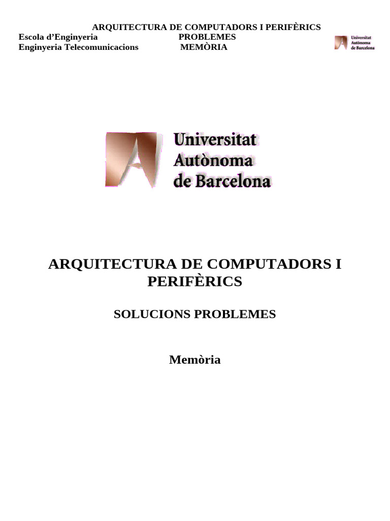 Problemes-Memòria - Solucions | PDF