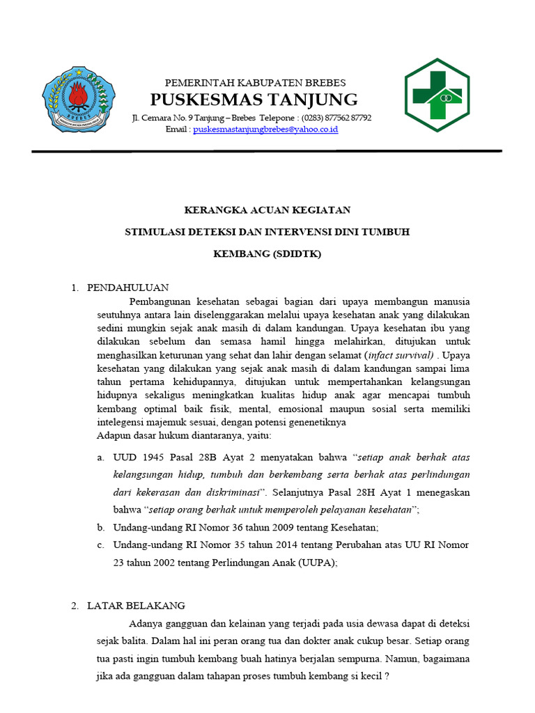 Kerangka Acuan Sdidtk Compress | PDF