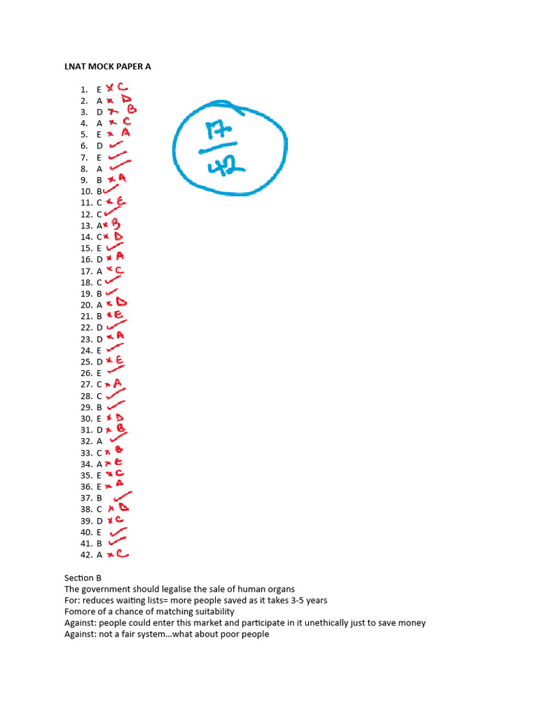 Lnat Mock Paper A | PDF | Science & Mathematics