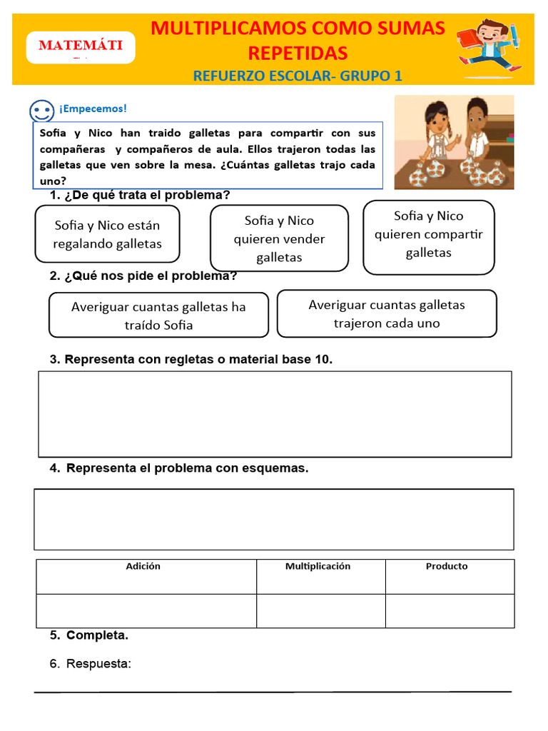 D4 A2 Ficha Mat. Multiplicamos Como Sumas Repetidas | PDF