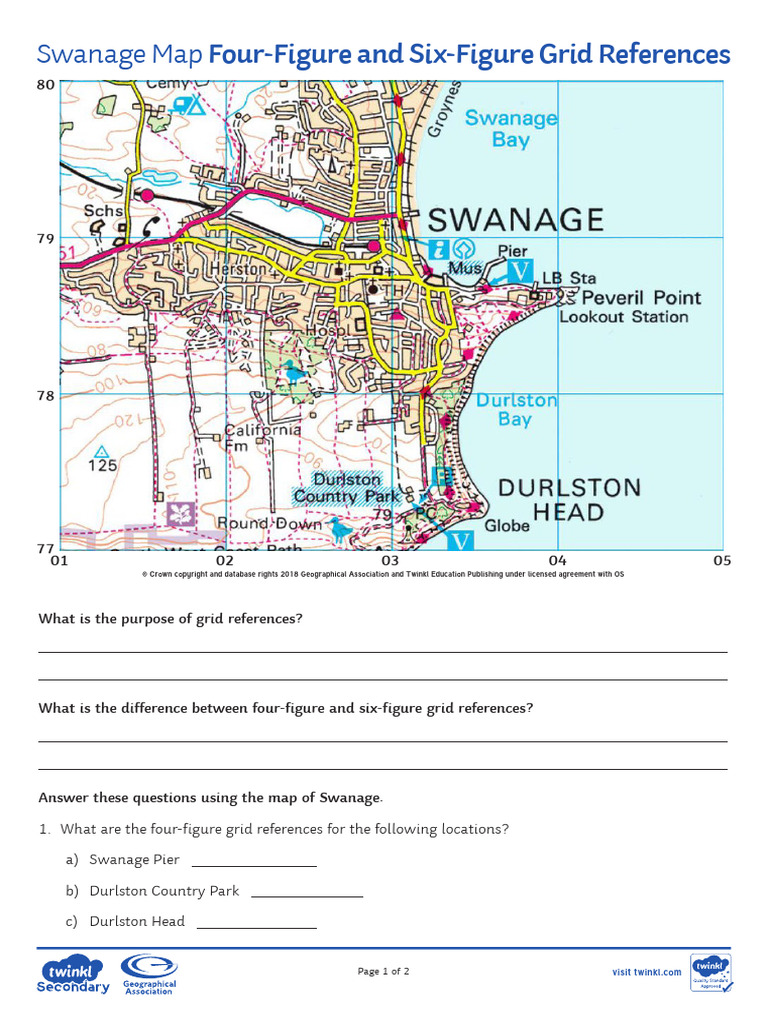 Swanage Map Activity Sheet Ha | PDF | Geographic Data And Information | Cartography