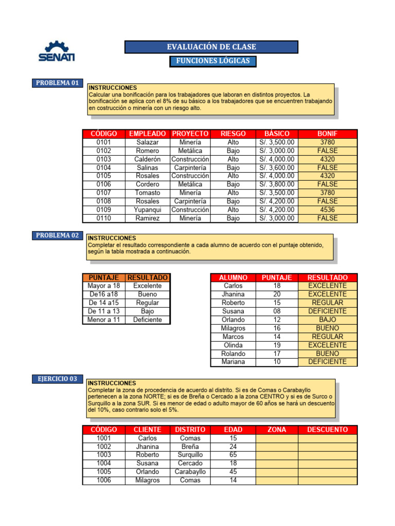 Evaluación de Clase 01 | PDF