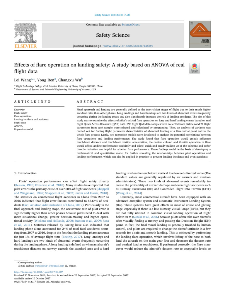 Effect of Flare On Landing | PDF | Flight Control Surfaces | Regression ...