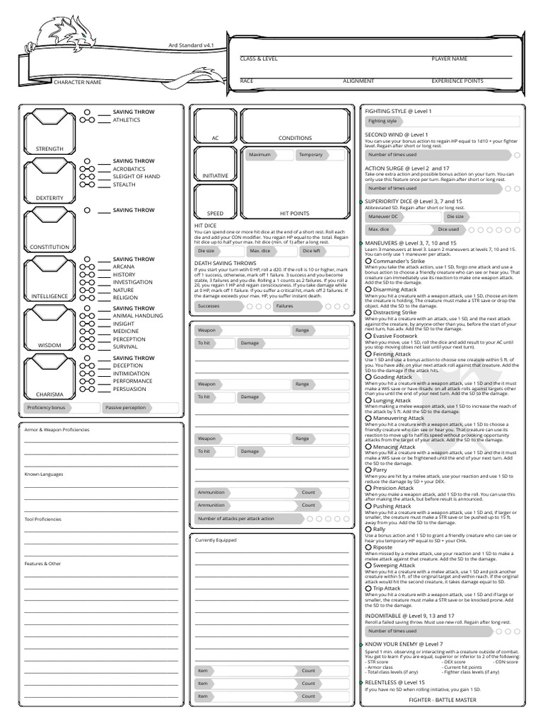 Fighter Battle Master Abilities Guide | PDF | Gaming | Role Playing Games