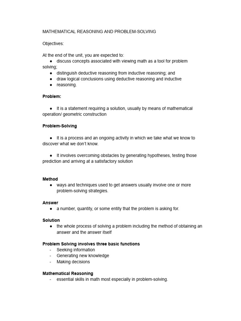 mathematical reasoning | Download Free PDF | Mode (Statistics) | Reason