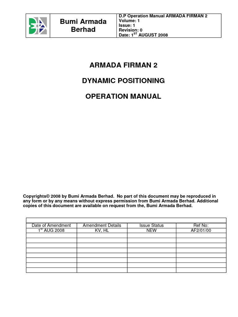 DP Operating Manual AF2 Aug 08 | PDF | Kalman Filter