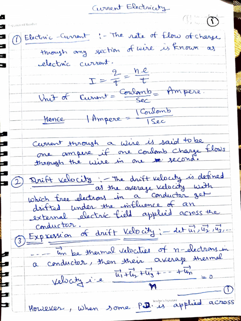 Current Electricity 1 | PDF