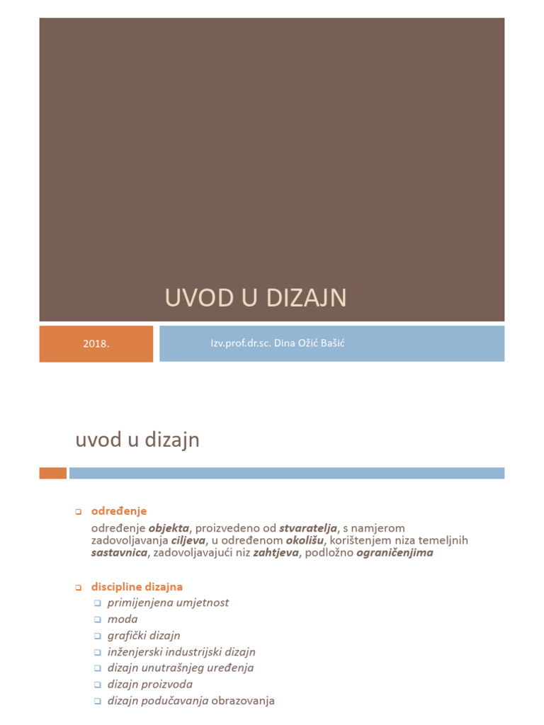 1.-4. Povijest I Teorija Dizajna, Uvod | PDF