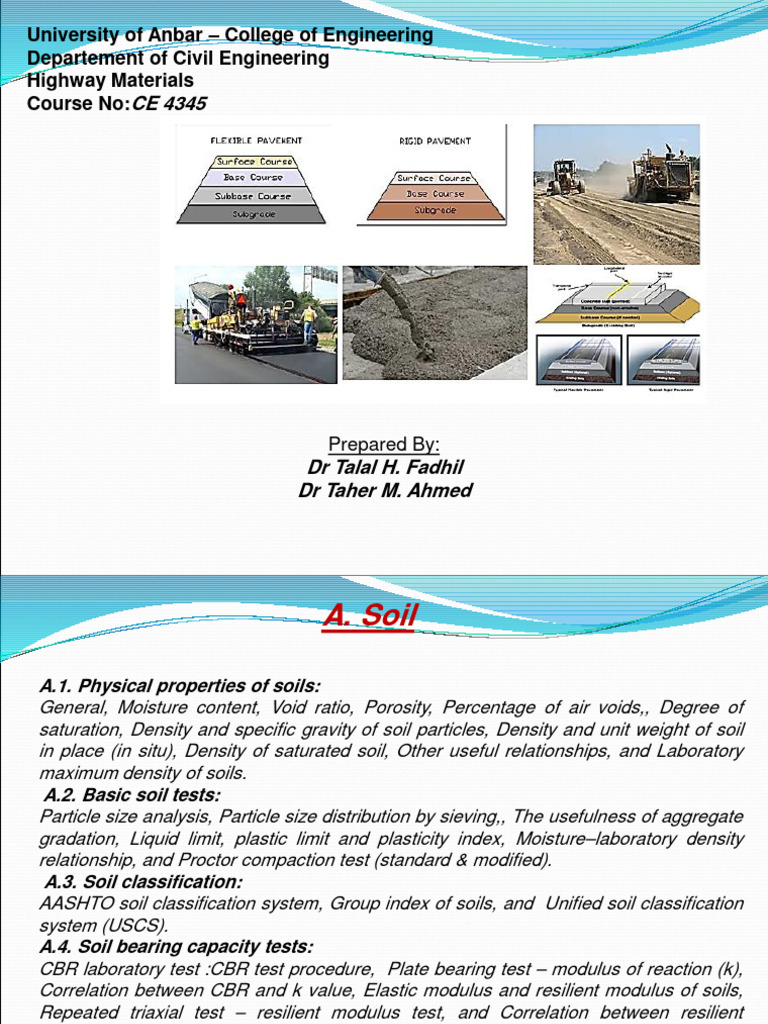 Part 1 Highway Materials (Soil) | PDF | Porosity | Density