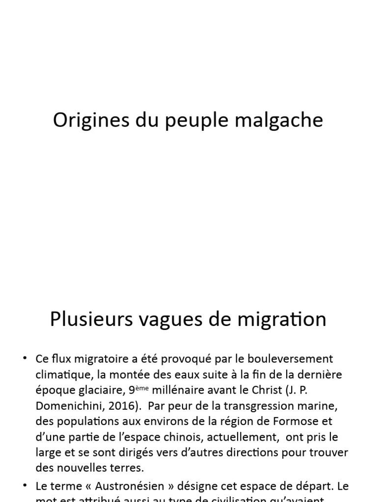 Origines Du Peuple Malgache Civilisation 004 2024 | PDF | Madagascar ...