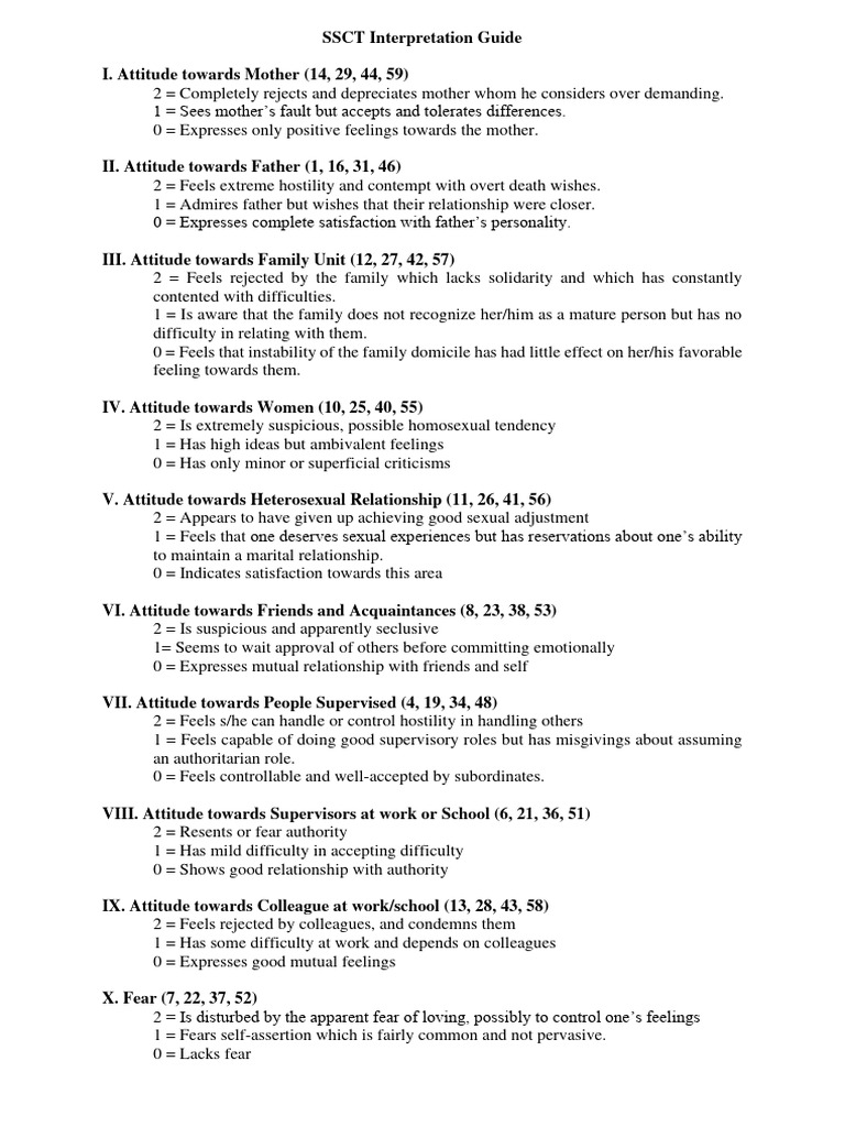 SSCT-Interpretation-Guide | Download Free PDF | Homosexuality | Emotions