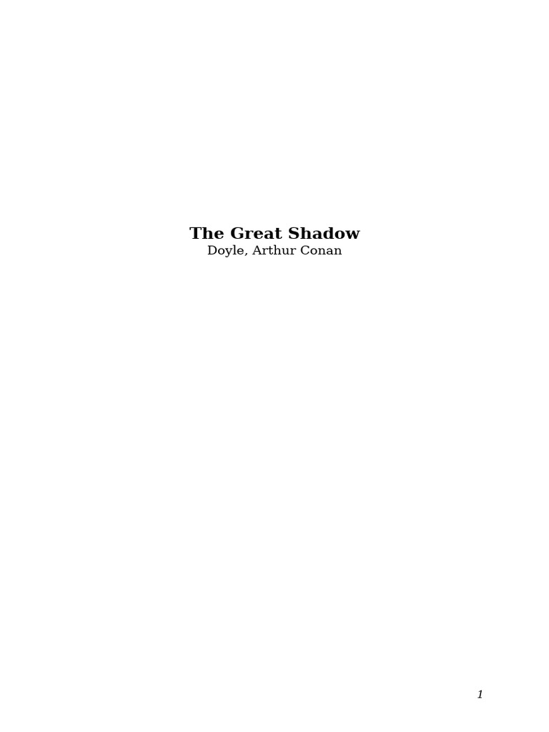 The Great Shadow Author Arthur Conan Doyle | PDF | Arthur Conan Doyle
