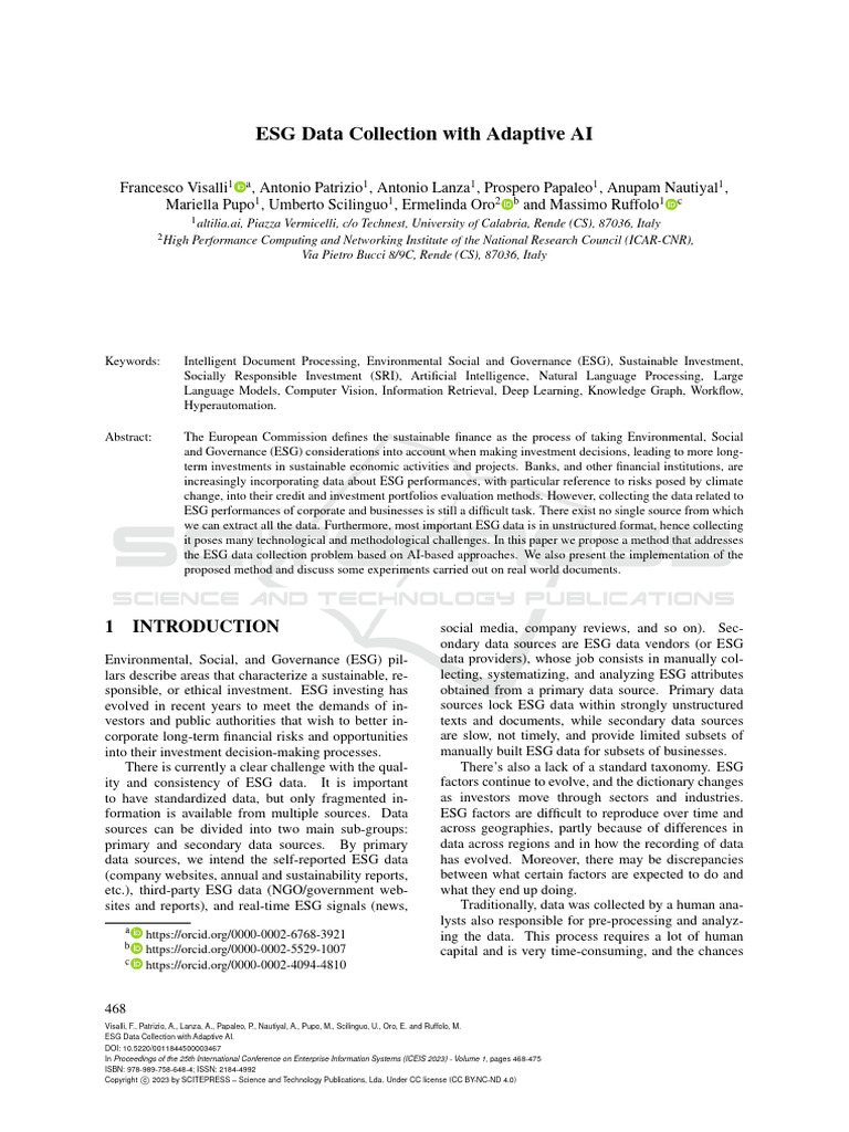 ESG Data Collection With Adaptive AI | PDF | Artificial Intelligence | Intelligence (AI) & Semantics