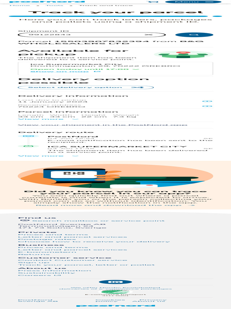 Track and Trace - Find Your Shipment PostNord | PDF