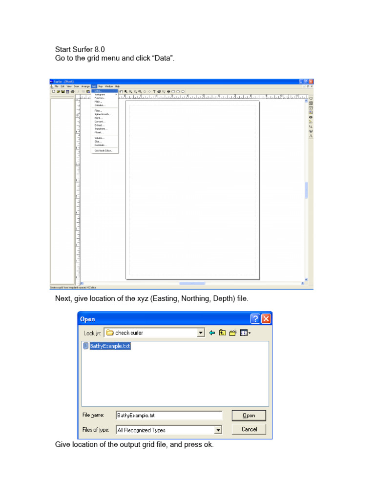 Surfer 8.0 Contour Export Guide | PDF