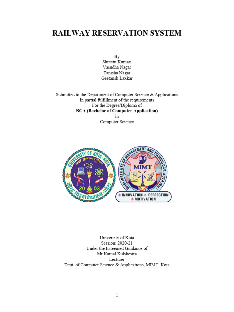 Railway Management System 1 | PDF | Software Testing | Feasibility Study