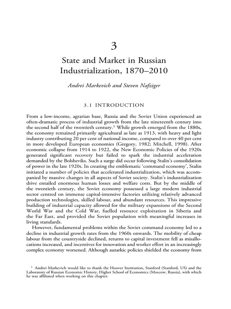 State and Market in Russian Industrialization, 1870 - 2010: Andrei ...