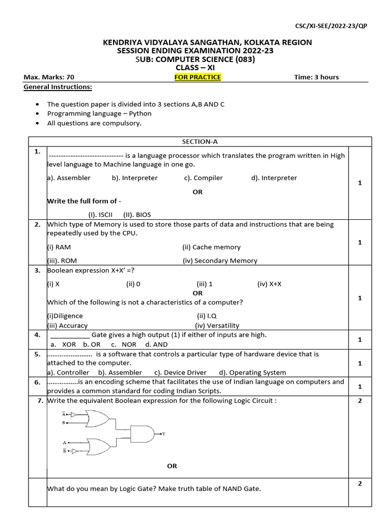 11-CS | Download Free PDF | Input/Output | Logic Gate
