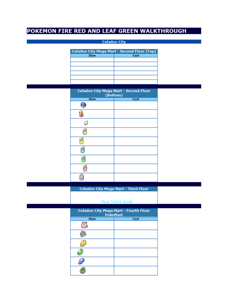 Part 8 POKEMON FIRE RED AND LEAF GREEN WALKTHROUGH | PDF | Slot Machine