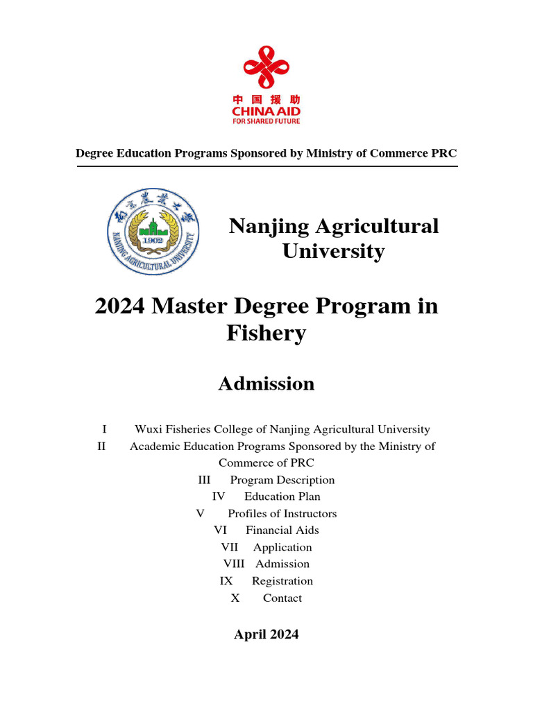 17-2024 Master Program of Fishery Science (Nanjing Agricultural University) | PDF | Aquaculture ...