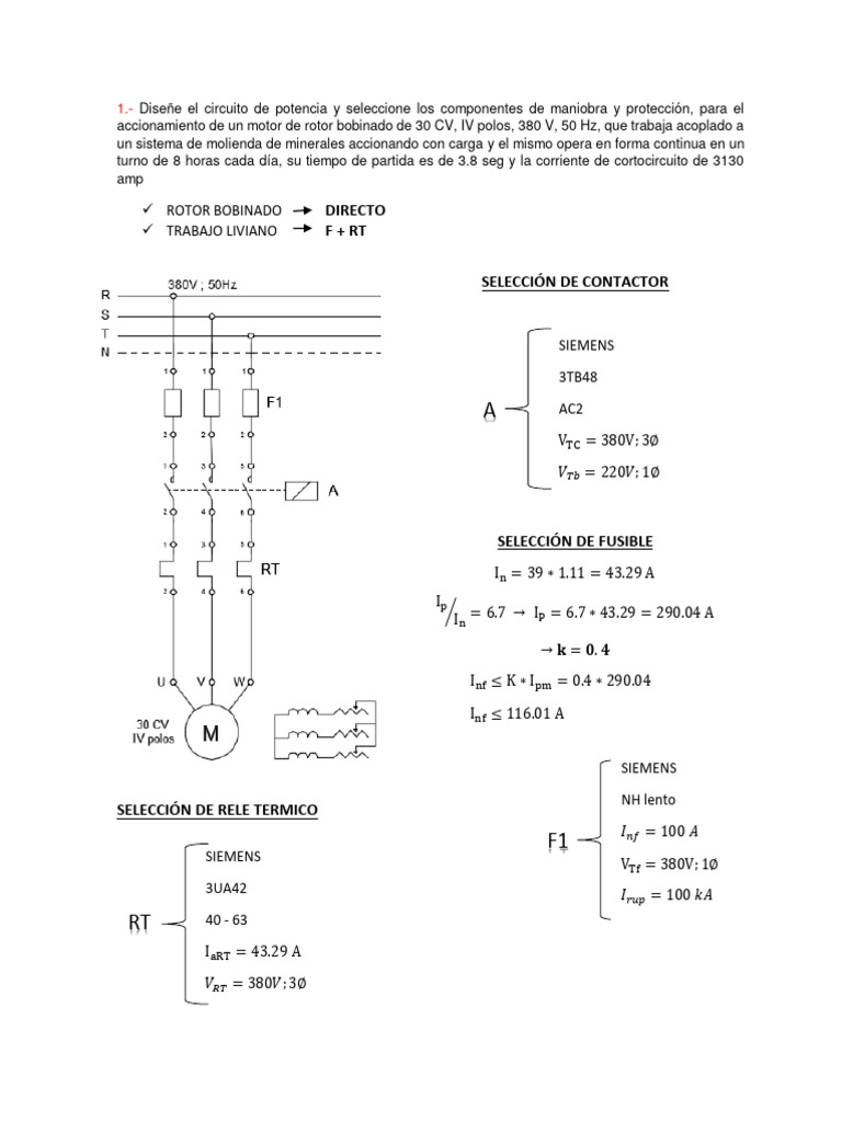 Ejercicios Primer Parcial | PDF | Relé | Fusible (Eléctrico)