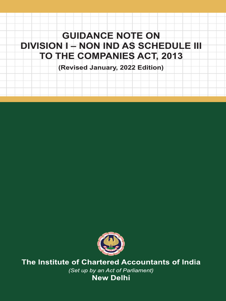 Guidance Note - Schedule III - Non Ind As Revised | PDF | Balance Sheet ...
