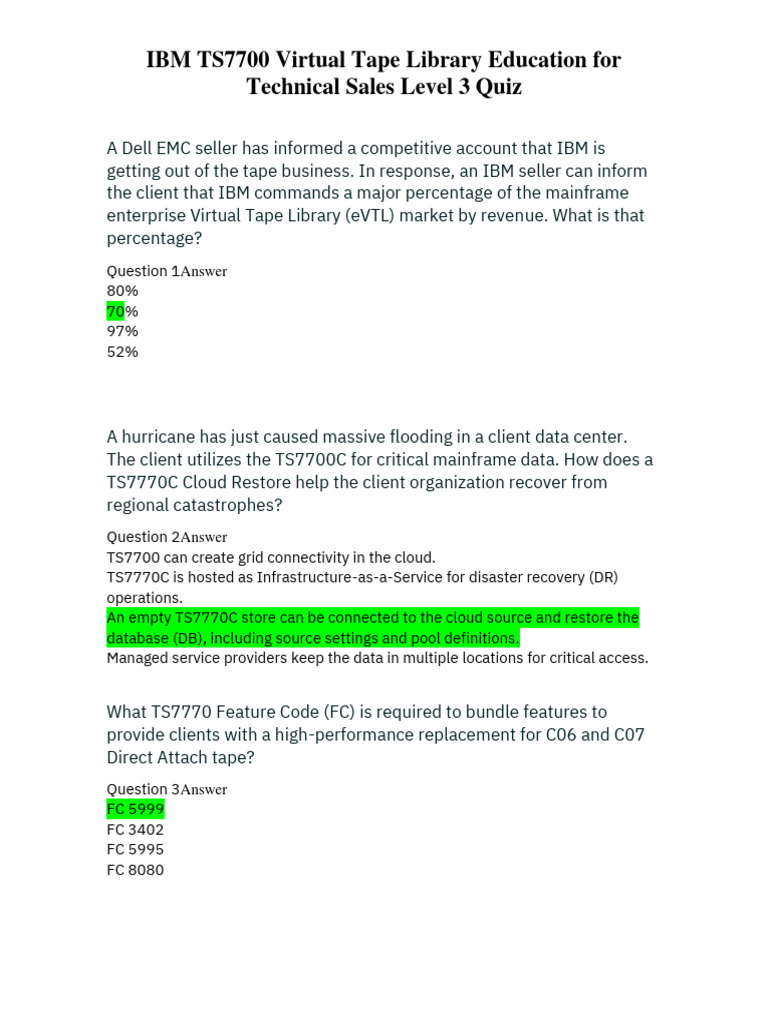 IBM TS7700 Virtual Tape Library Education For Technical Sales Level 3 ...