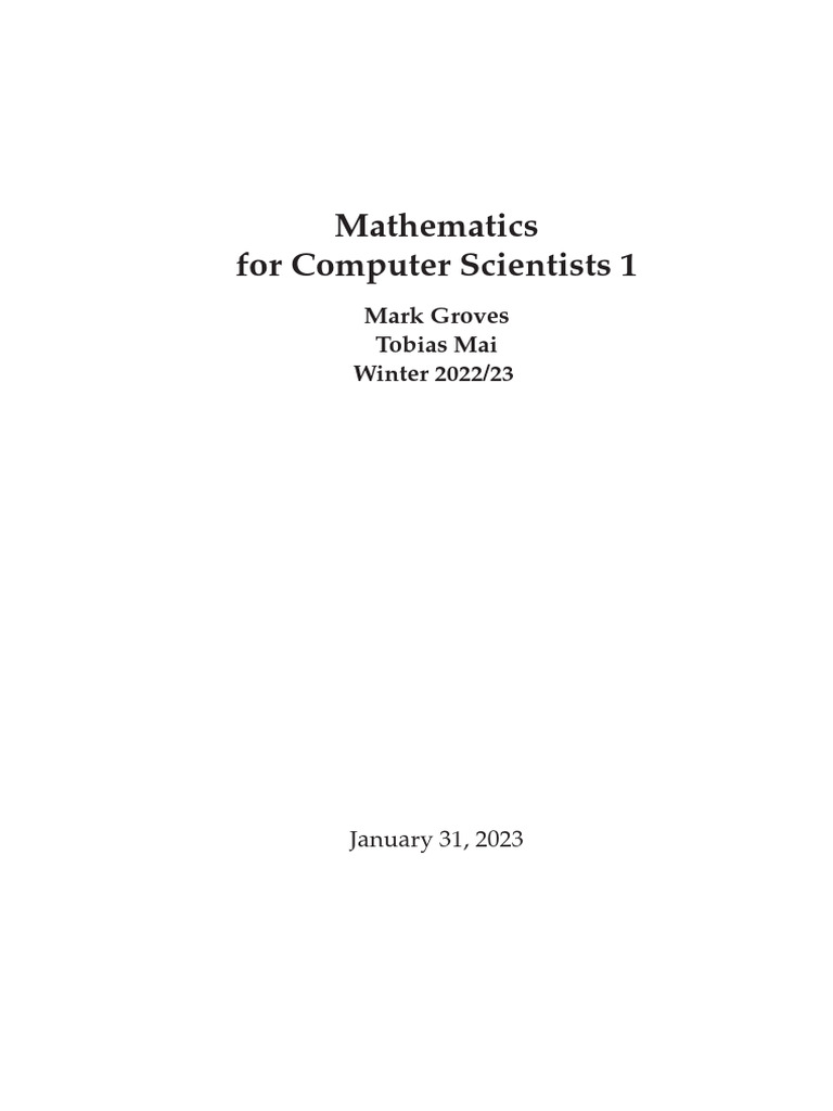 Mathematics for Computer Scientists | PDF | Empty Set | Function (Mathematics)