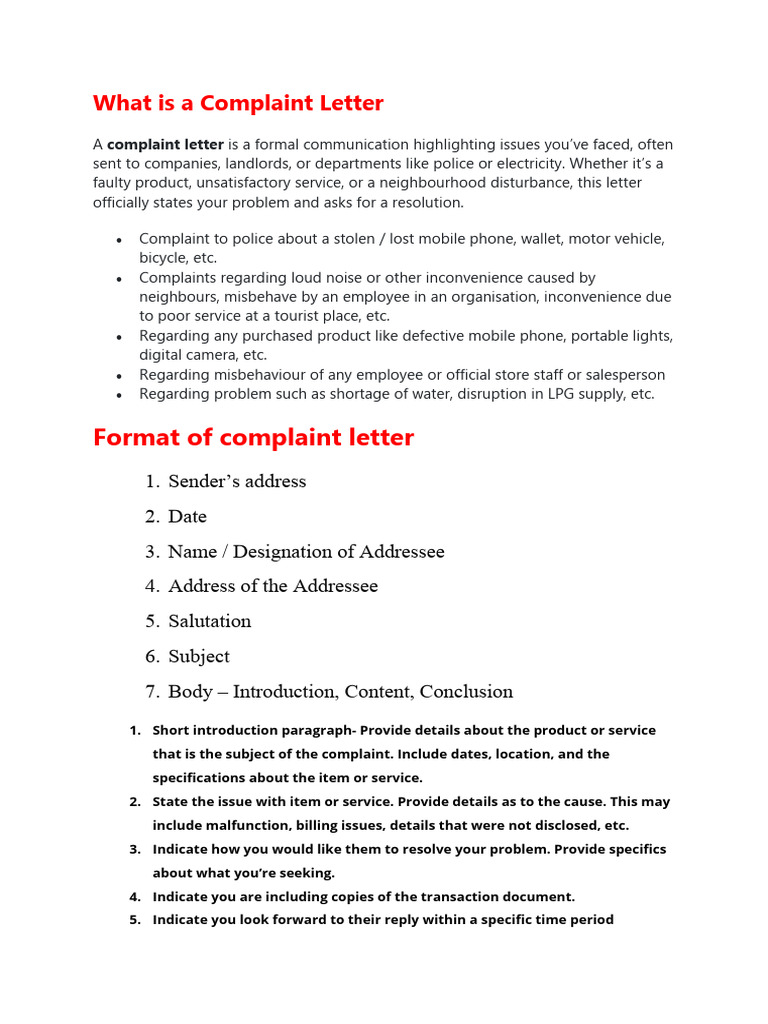 Complaint Letter or Editorial Letter | PDF