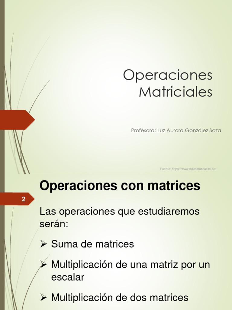 Unidad I - Matrices Parte 2 | PDF | Matriz (Matemáticas) | Teoría de la ...