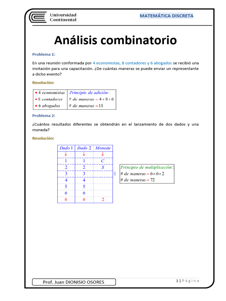 Analisis Combinatorio - Ejercicios de Aplicación Solucionario (1) | PDF | Combinatoria | Matemáticas