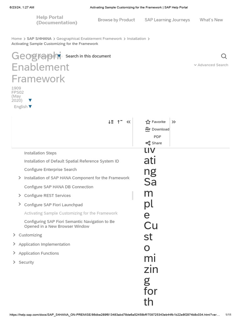 Activating Sample Customizing For The Framework Sap Help Portal 5 Pdf Computing Software
