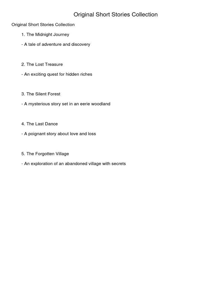 Original Short Stories | PDF