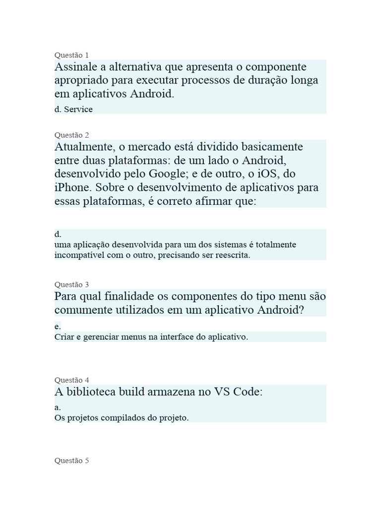 01 - Desenvolvimento de Aplicativos Móveis - NOTA 38 | PDF | Bancos de ...