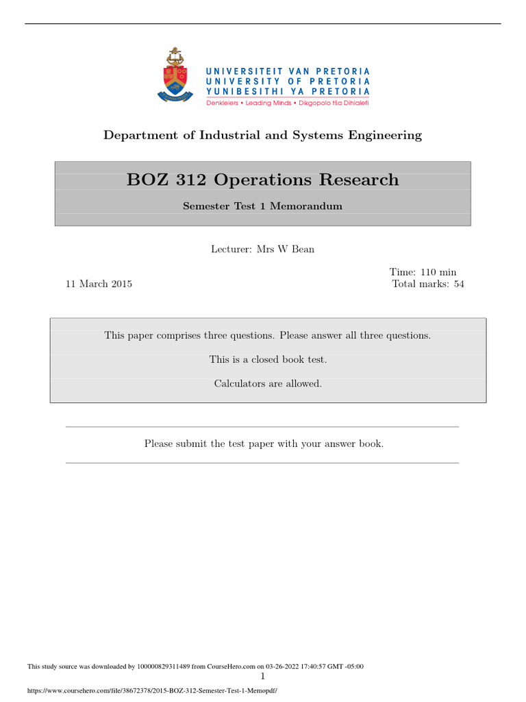 2015 BOZ 312 Semester Test 1 Memo PDF | PDF | Car | Fuel Economy In ...