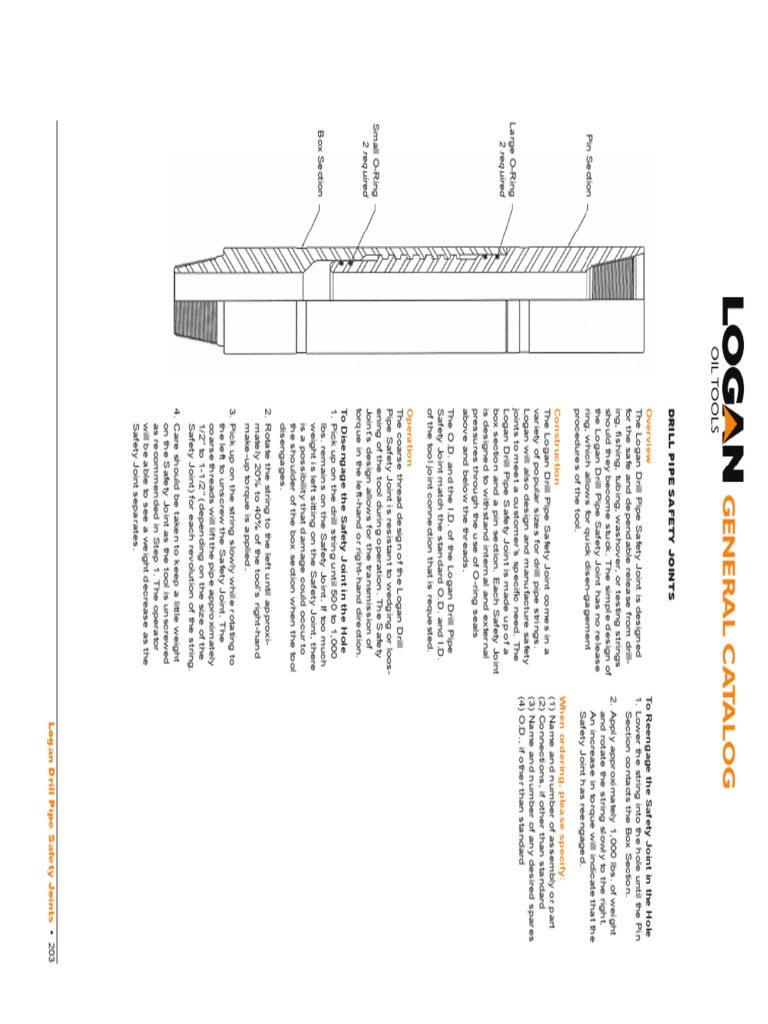 Drill Pipe Safety Joint LOGAN | PDF | Equipment | Manufactured Goods