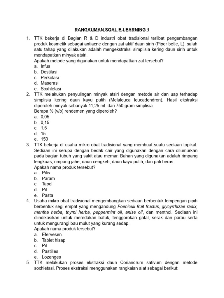 Rangkuman Soal E-Learning 1 | PDF