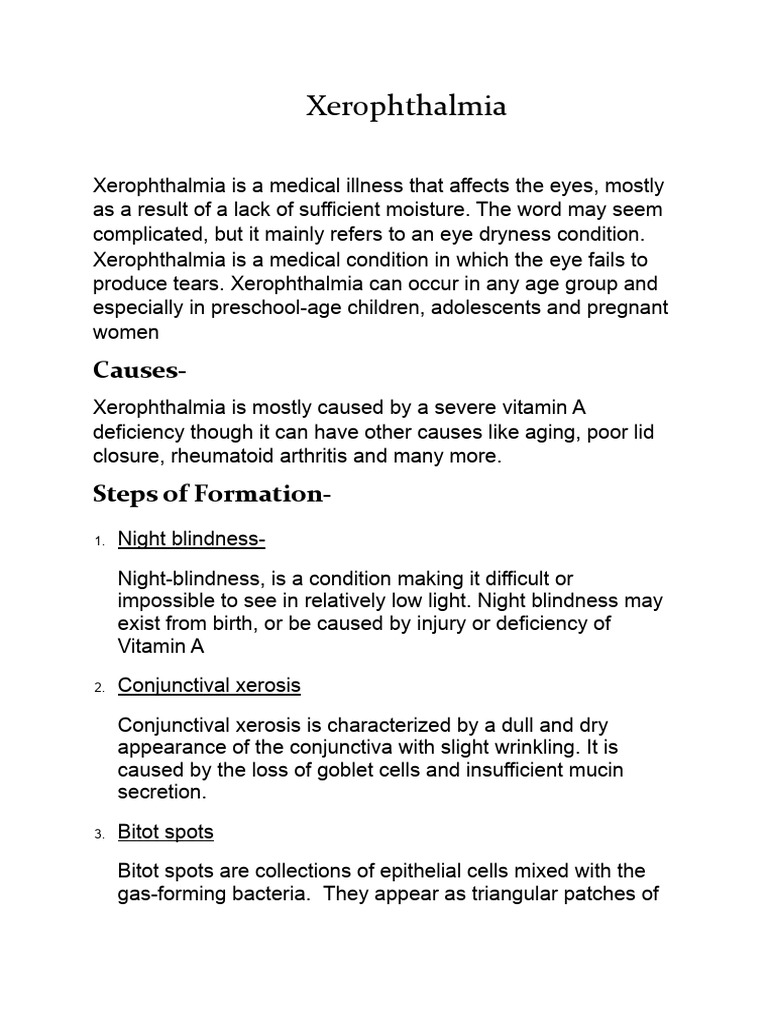 Xerophthalmia MAIN | PDF | Cornea | Vitamin A